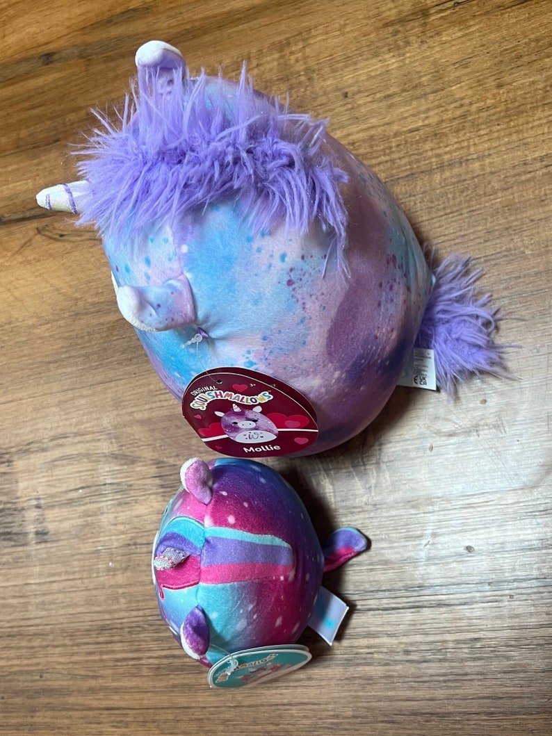 Squishmallow New Nwt Kellytoy 8 Mollie Purple Valentine Unicorn With ...