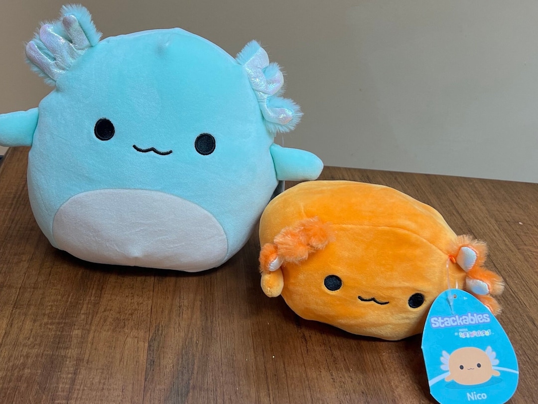 New Nwt Squishmallow 8 Anastasia Axolotl Kellytoy and 5 Nico Orange ...