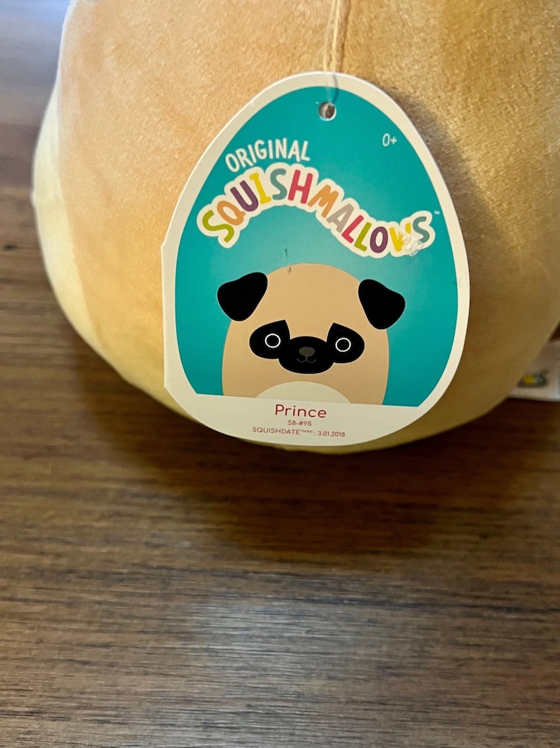 NWT Squishmallow New Kellytoy 7-8 Prince Pug Dog and Football Jersey ...