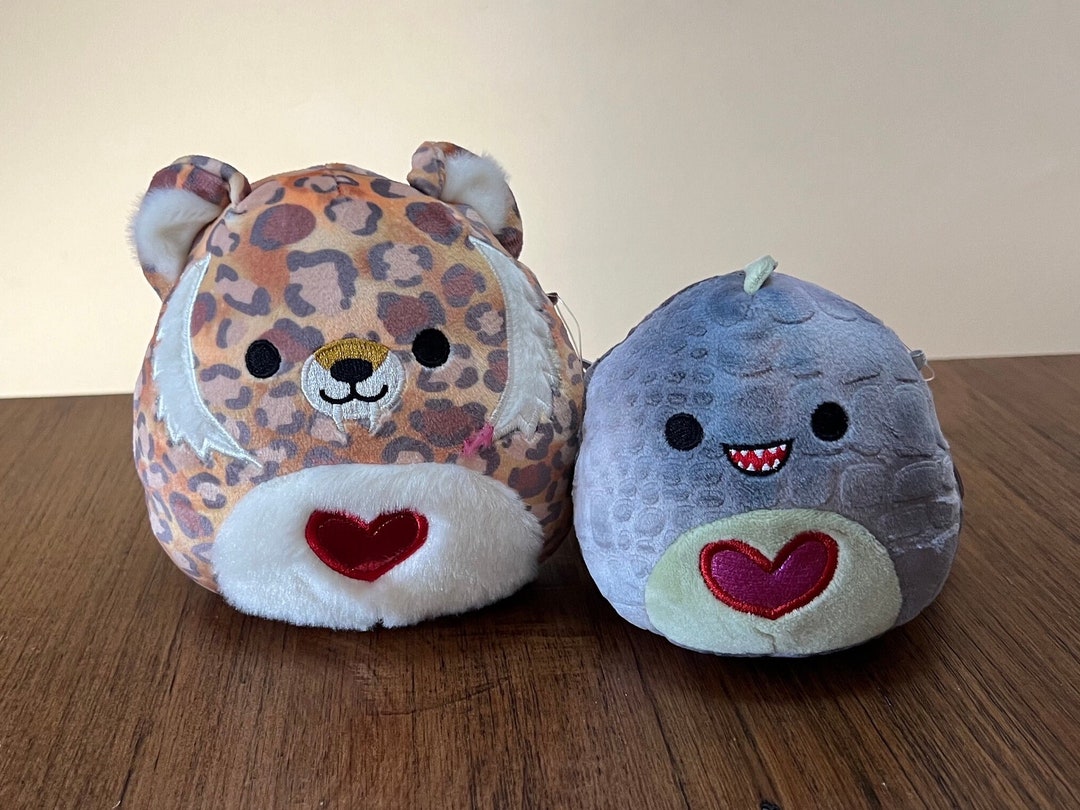 Squishmallow 5 Cherie Sabertooth Tiger and 4 Trex Xander Dinosaur ...