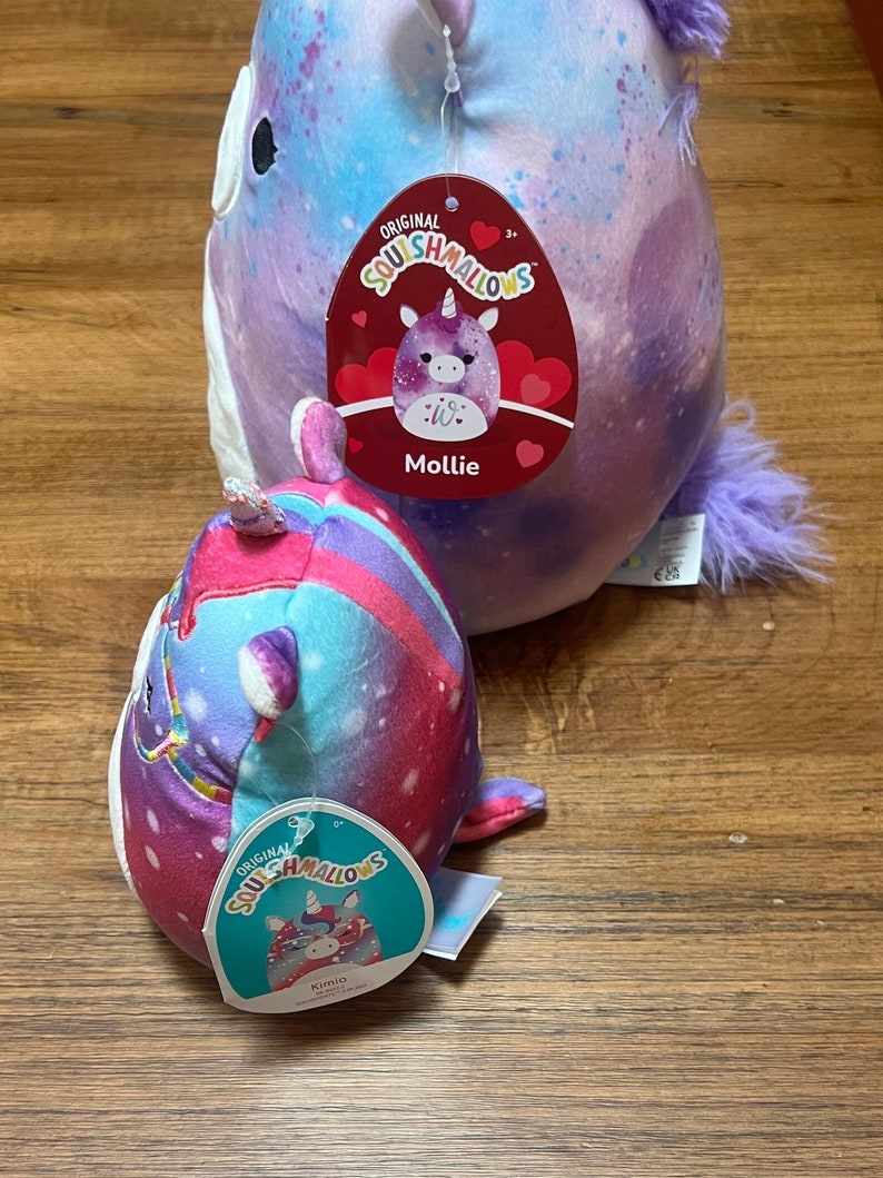 Squishmallow New Nwt Kellytoy 8 Mollie Purple Valentine Unicorn With ...