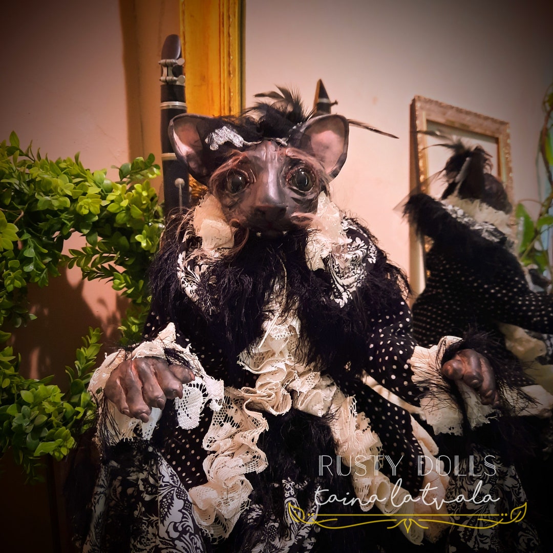 Cat Art Doll - Halloween Doll - Cat Doll - Fine Art Doll - Art Doll ...