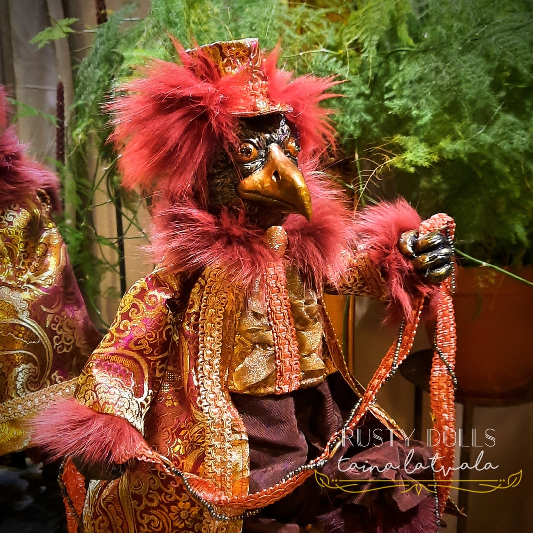 Crow Art Doll Fantasy Doll Polymer Clay Doll Crow Art Doll Handmade ...