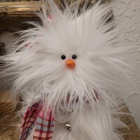 Frazzled Snowman, Cute Unique Fluffy Furry Snowman, Holiday Decor, Long ...