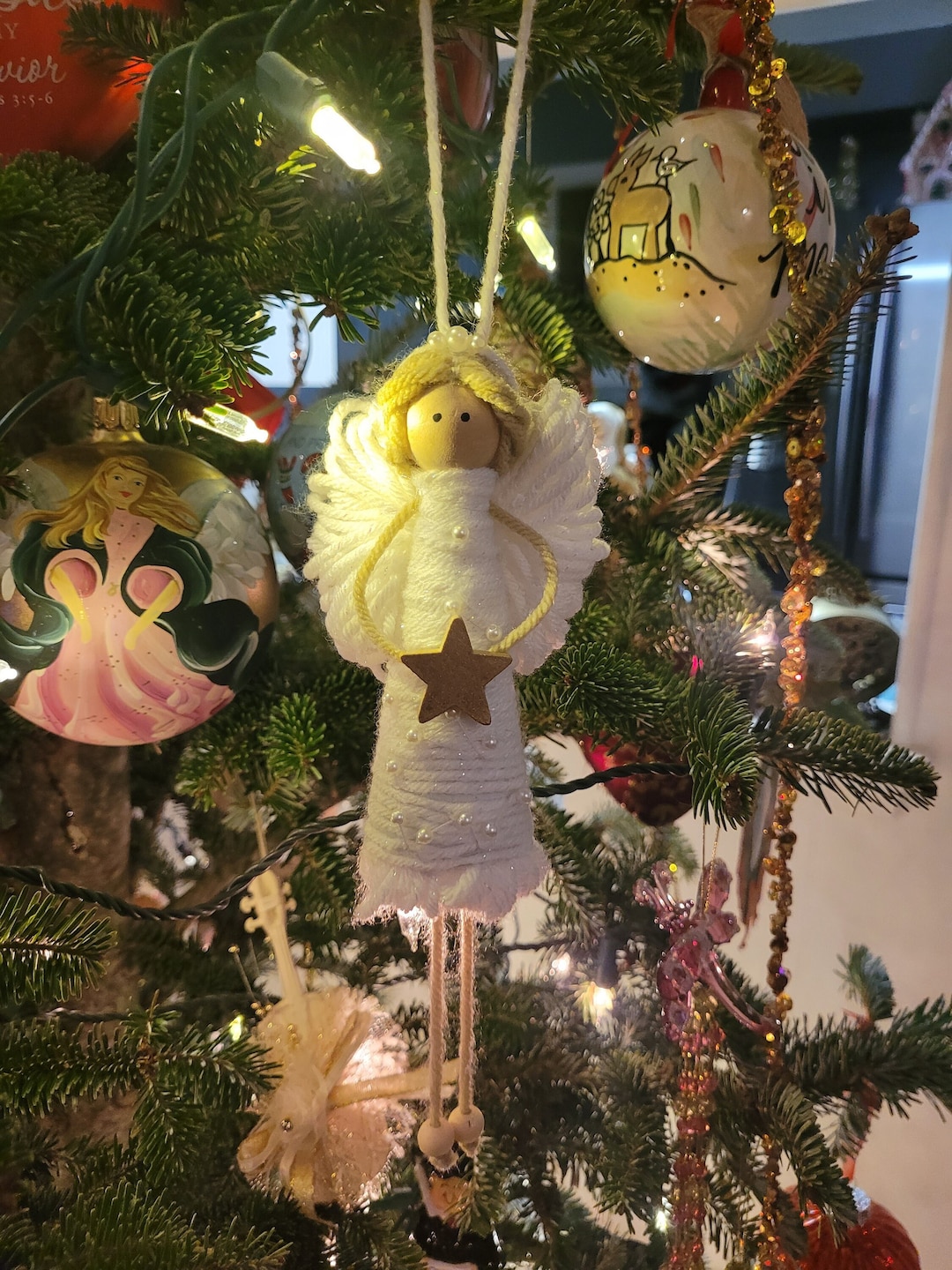 Angel Ornament Christmas Ornament Angels White Angel Gold Angel Home ...