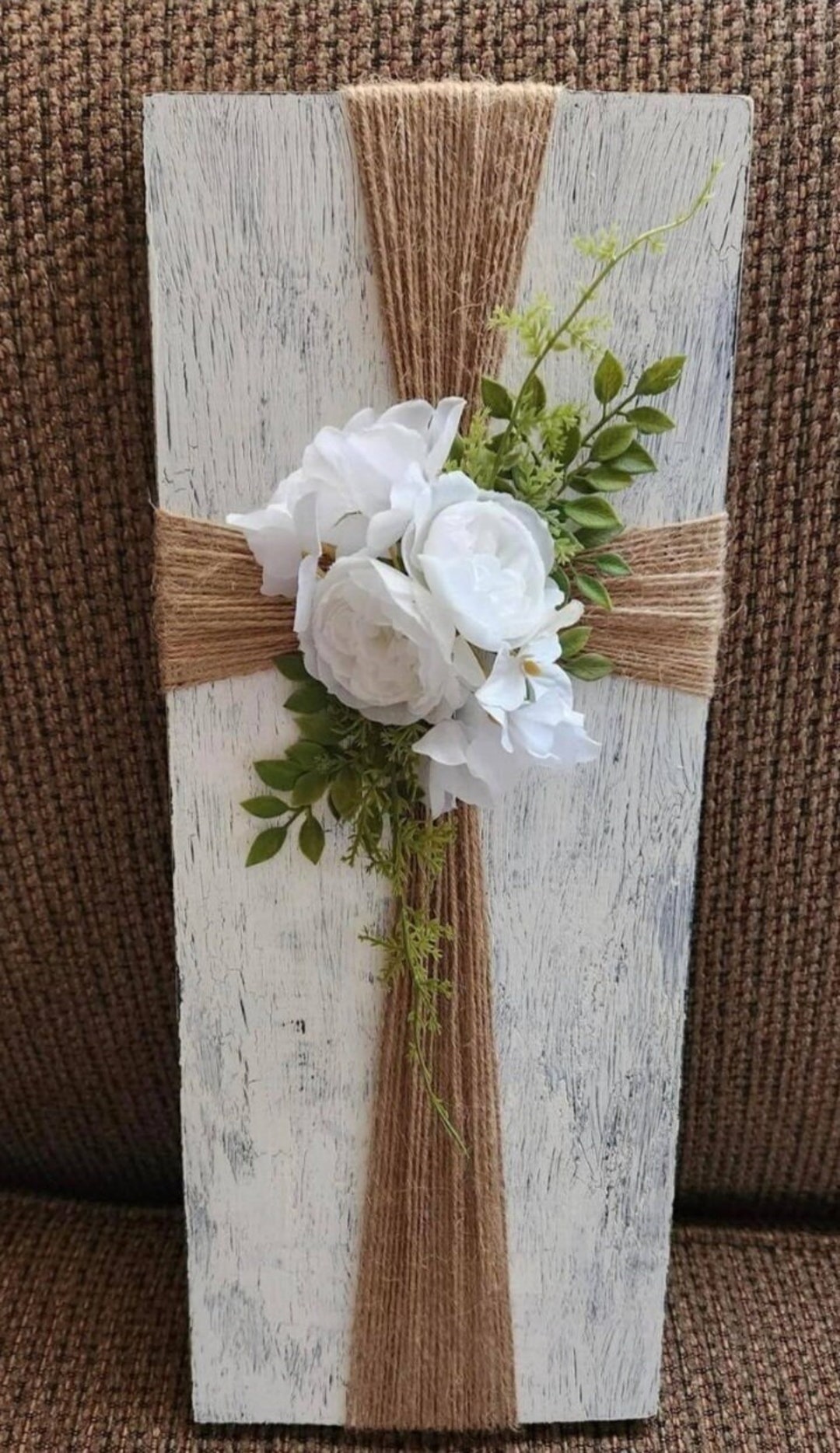 Cruz de madera rústica Cruz de cordel Iglesia Alter Cross Shabby Chic ...