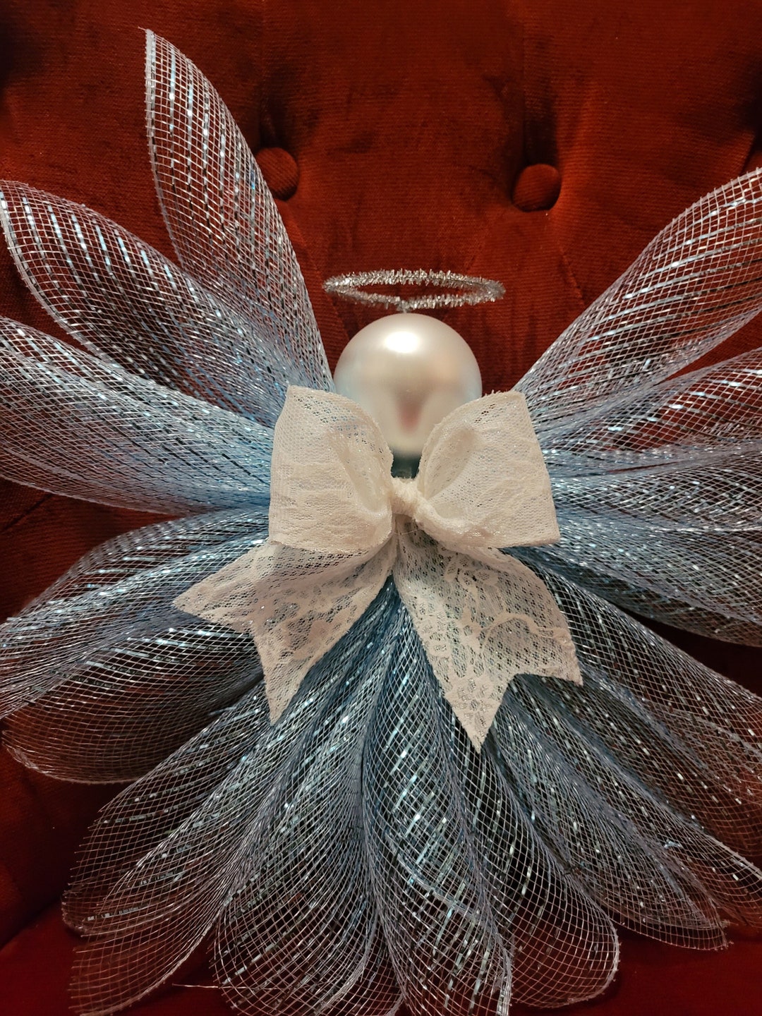 Light Blue Angel Simplicity Trudy Angel Deco Mesh Angel Lace Decor ...