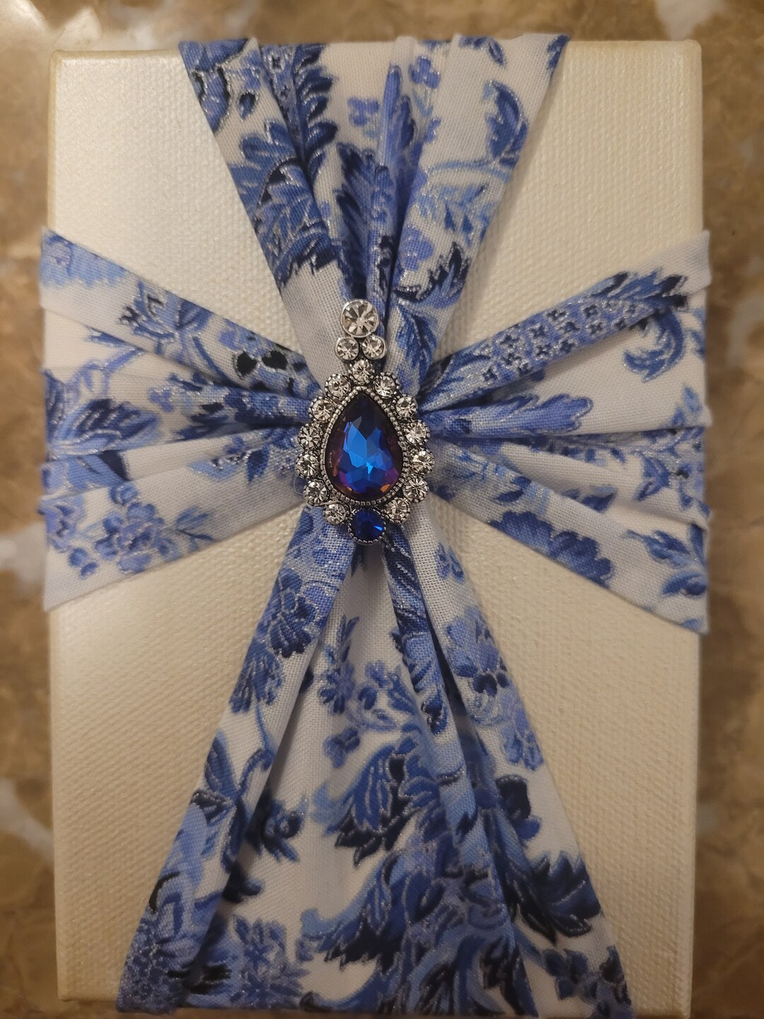 Chinoiserie Cross Wreath Attachment Canvas Cross Blue Floral Cross ...
