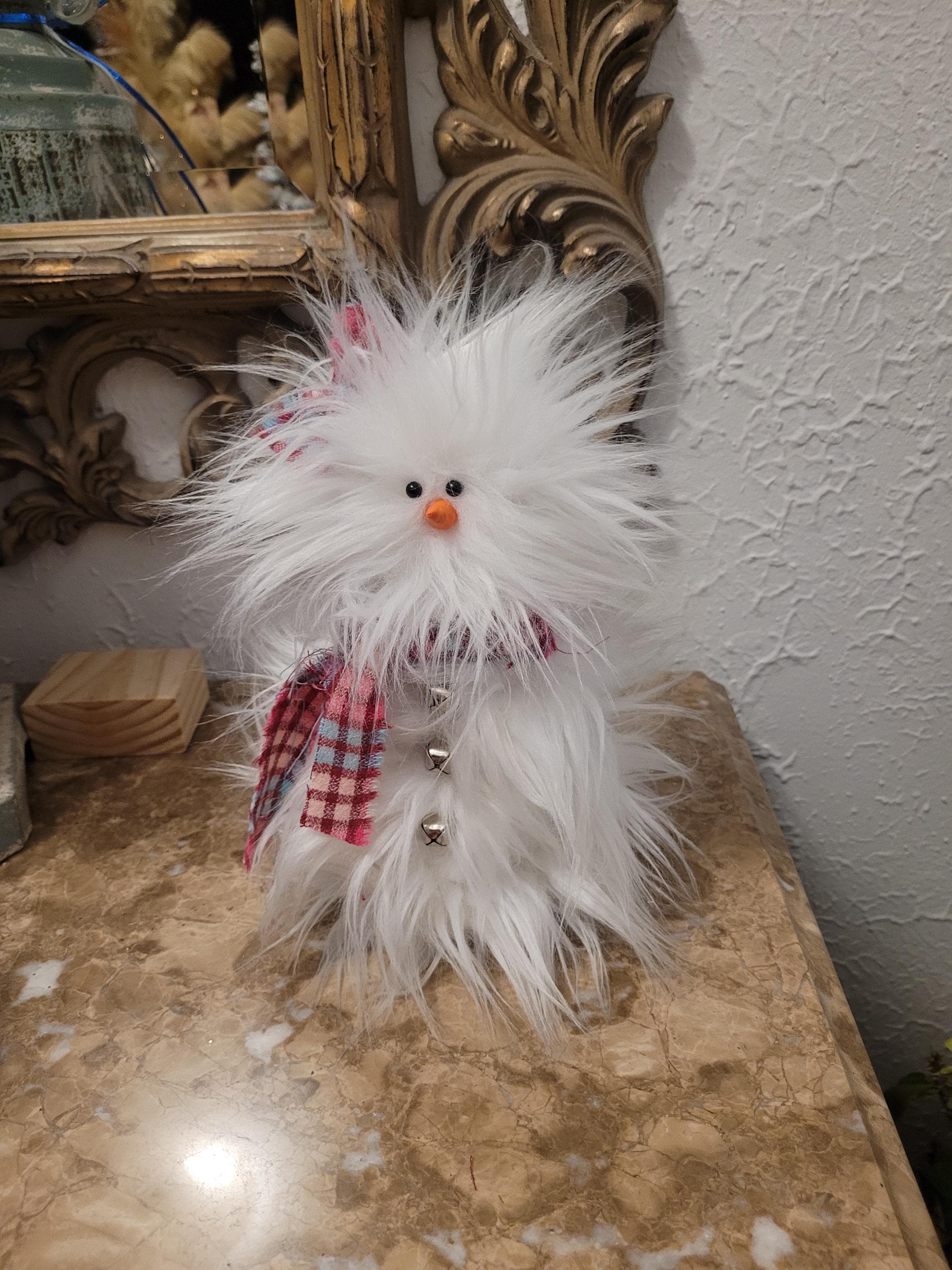 Frazzled Snowman Valentine's Day Decor: Plaid Scarf Spring Decor - Etsy