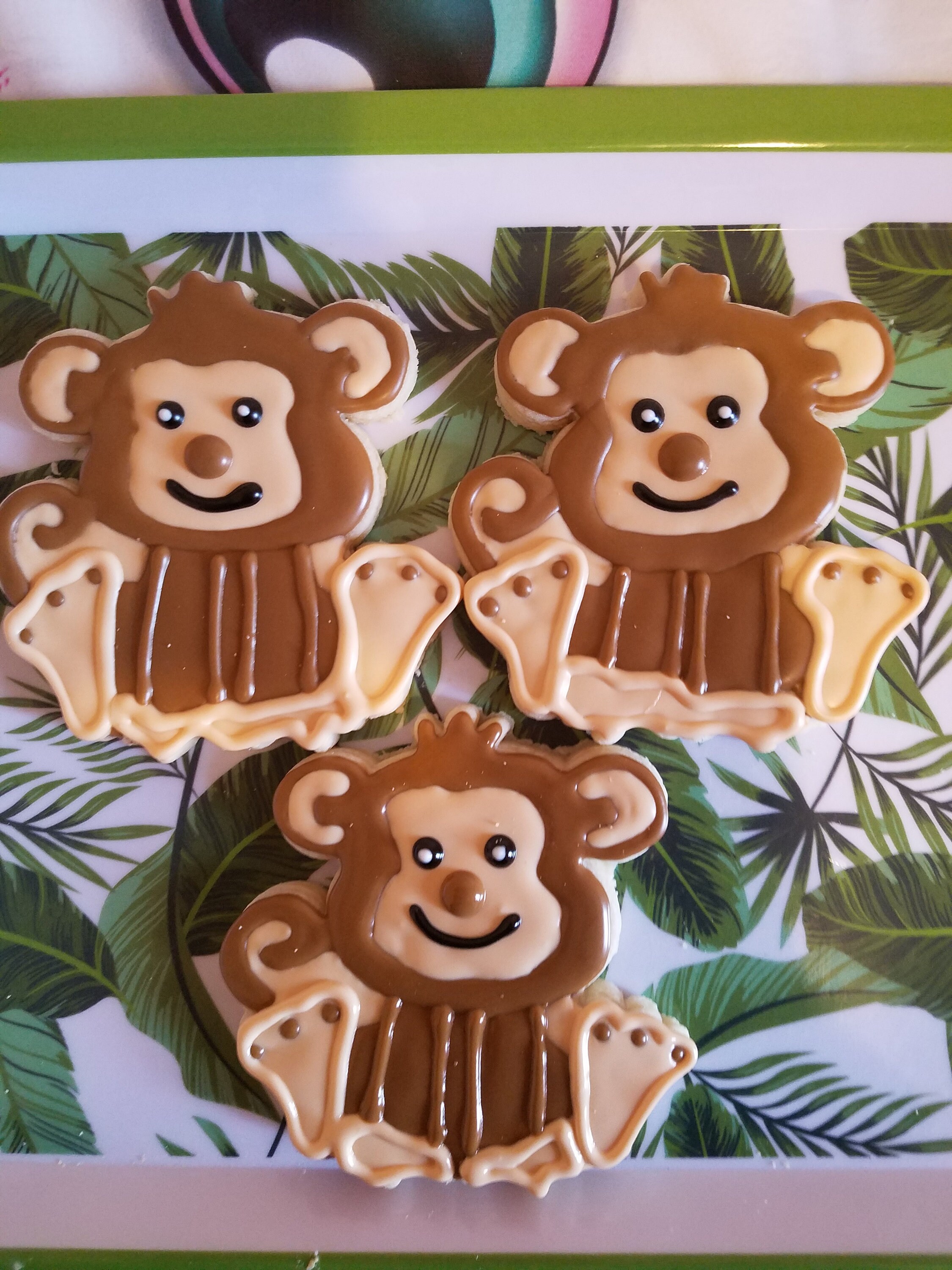 Monkey sugar cookiescookiesdecorated cookieshomemade | Etsy