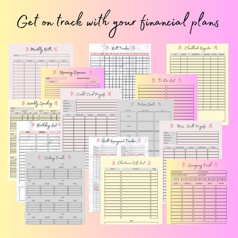 Printable Budget Planner, Weekly and Monthly Finance Tracker, Financial ...