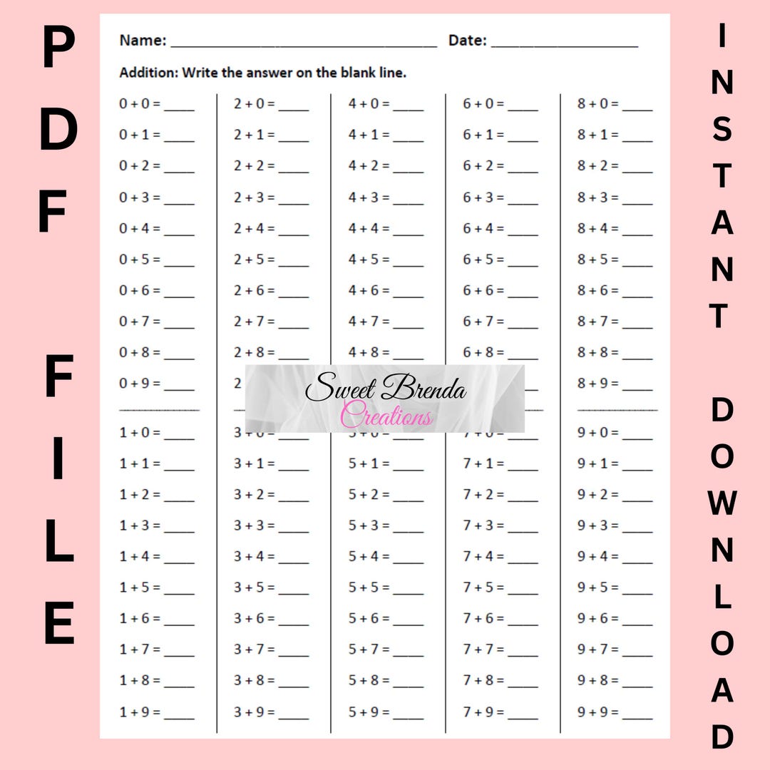 Instant Download: Kindergarten Addition Printable Math Sheets. Fun ...