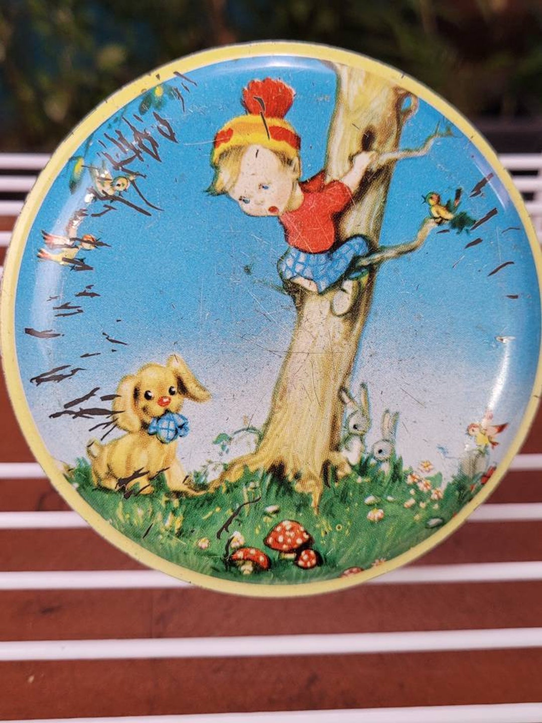 Vintage 1950s Kitsch Candy/sweet Tin, Cute Naughty Puppy Scene - Etsy