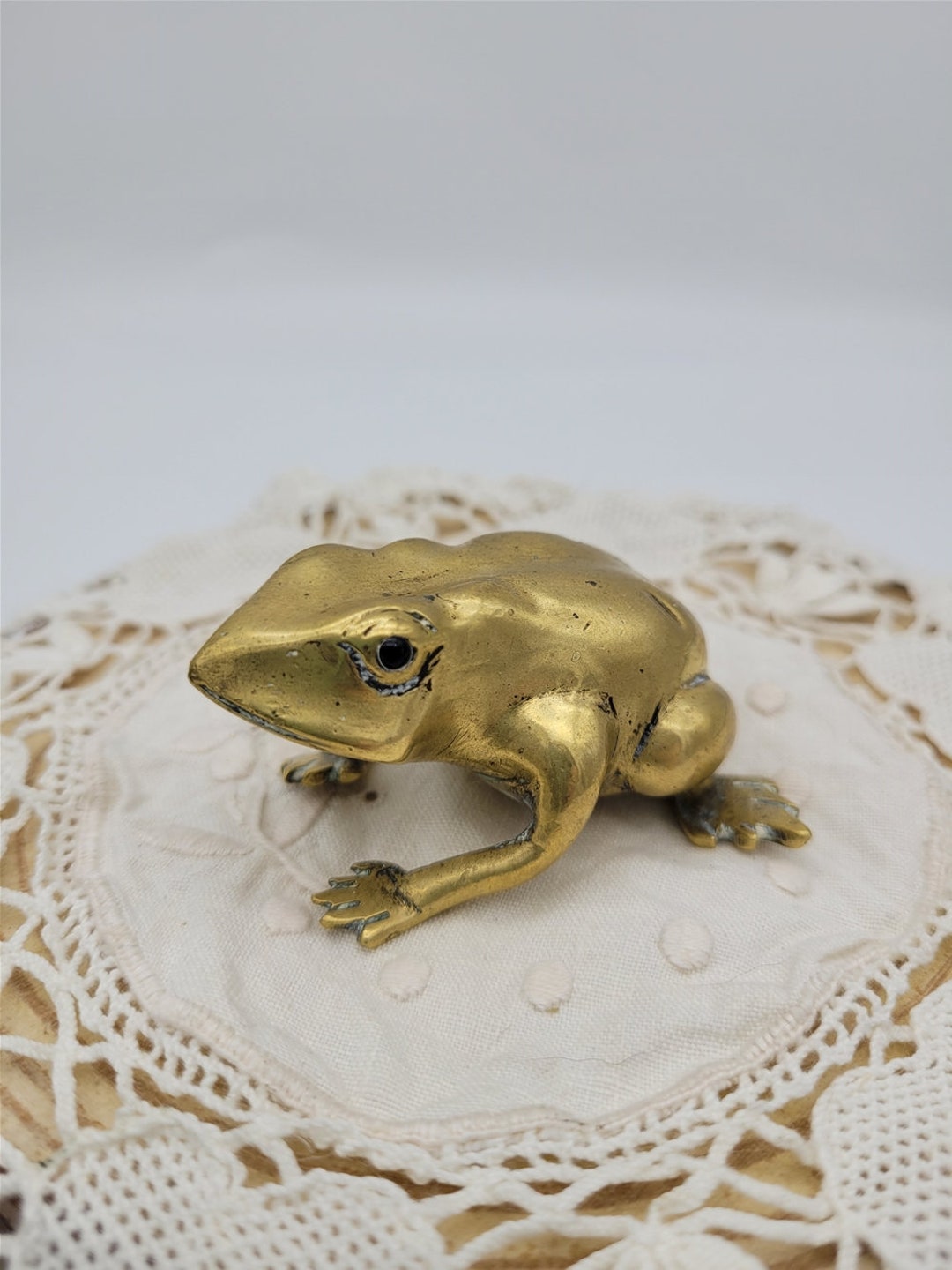 Gorgeous Vintage Heavy Brass Frog - Etsy