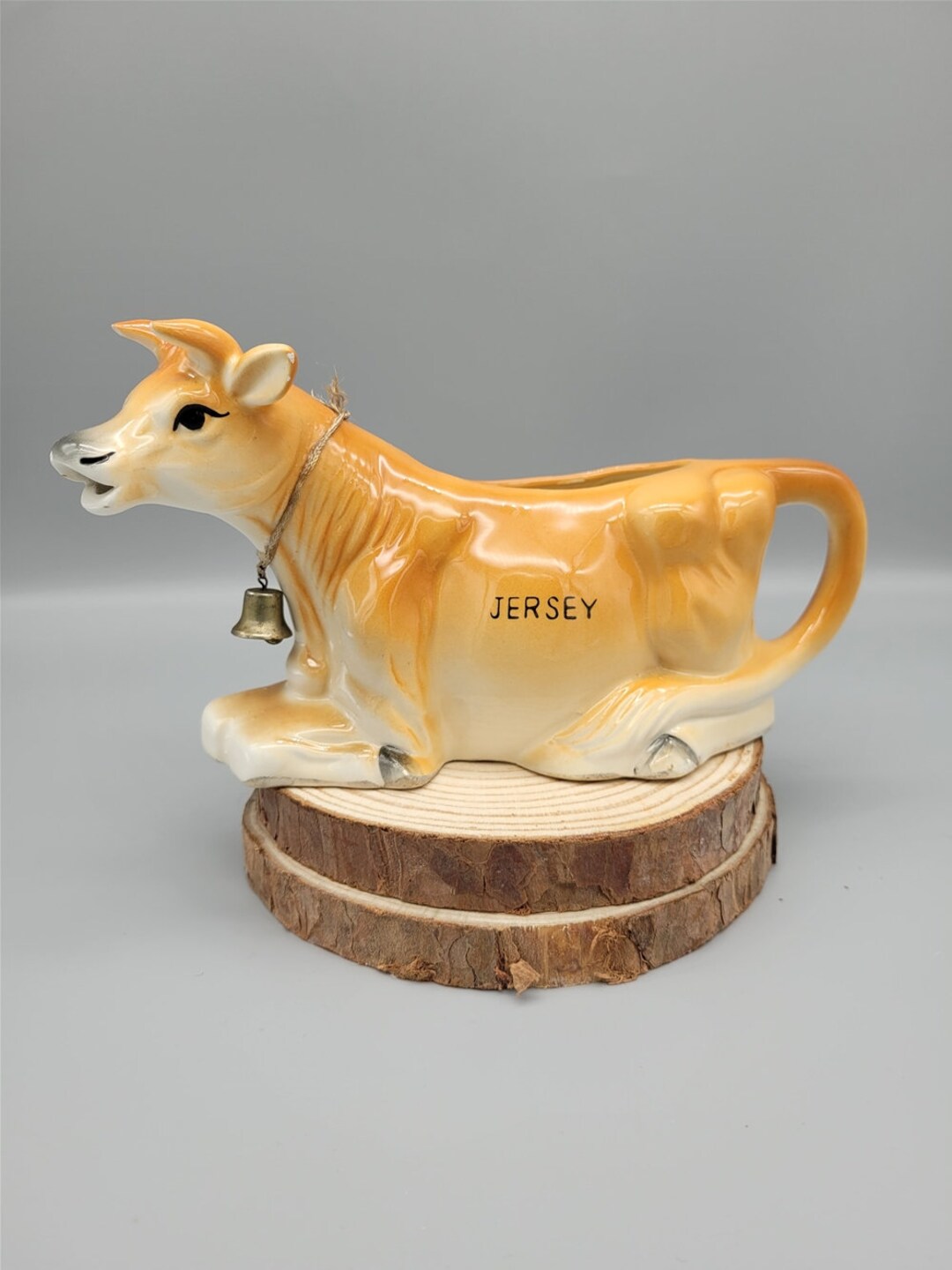 Vintage 60s Jersey Cow Creamer With Bell, Slight Repair - Etsy