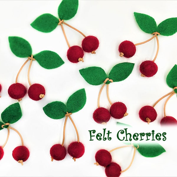 Felt Cherries - Etsy