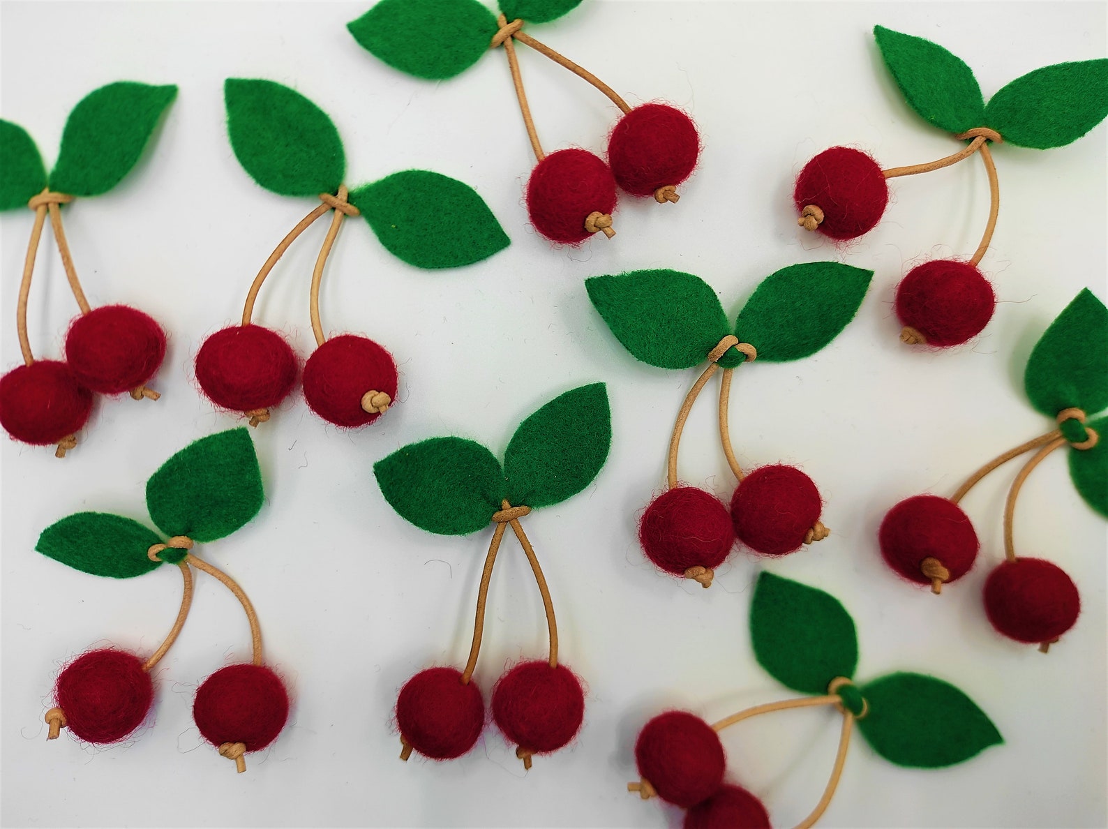 Felt Cherries Felt Beads Wool Pom Pom Cherries Wholesale Bulk Craft ...