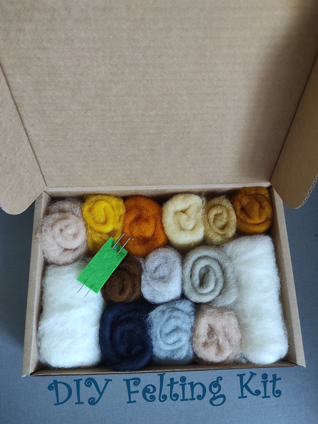 Needle Felting Starter Kit | DIY Felting Kit | Natural Colors | Wool ...