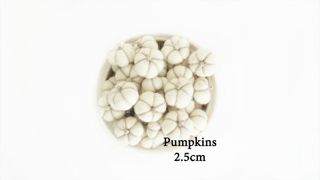 Felt Pumpkins Felt Beads Wool Pom Pom Pumpkins Wholesale Bulk Craft ...