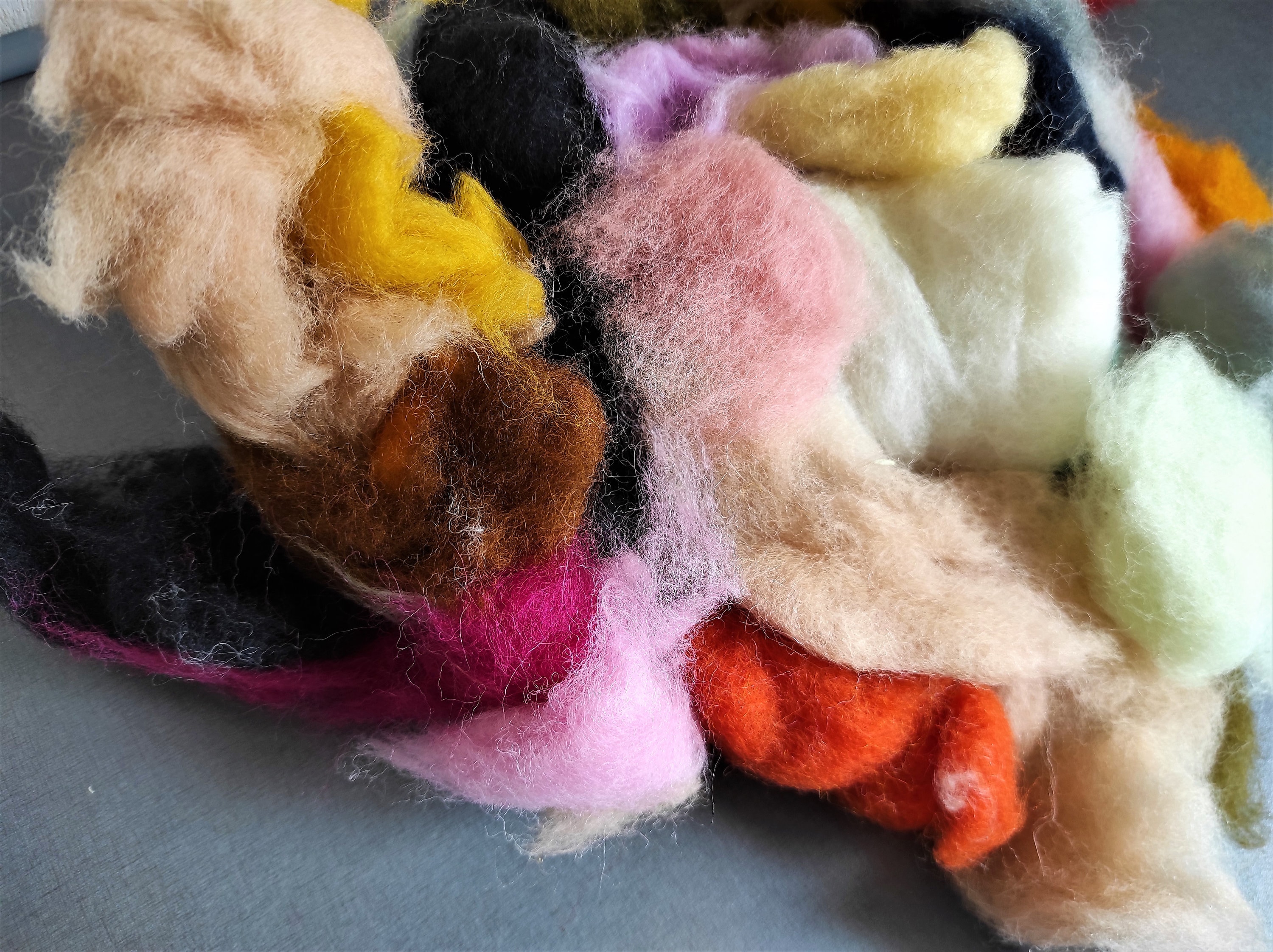 Wool roving pieces DIY Felting Kit Natural Colors Wool | Etsy