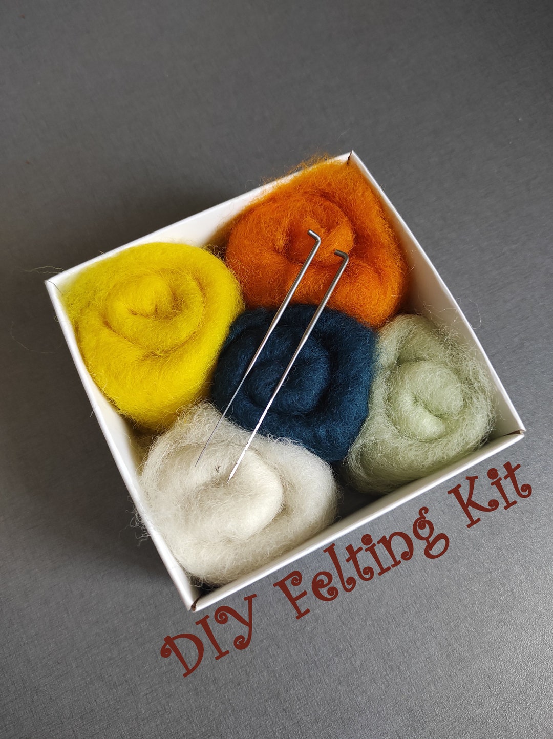 NadelFilzen Starter Kit | DIY Filzen Kit | Natürliche Farben | Wolle ...