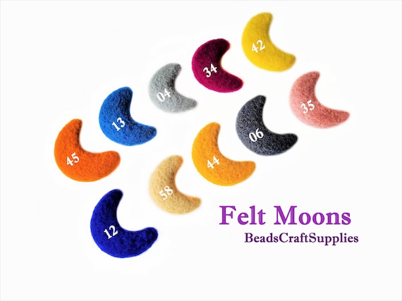 Wholesale Wool Felt Moons Felt Beads Wool Pom Pom Moons | Etsy