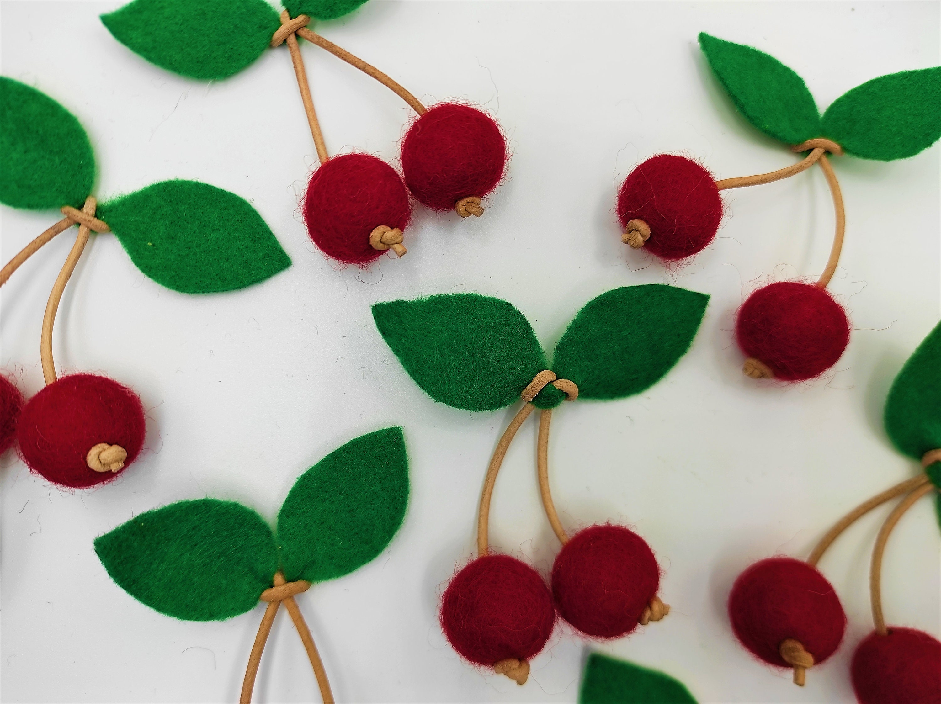 Felt Cherries Felt Beads Wool Pom Pom Cherries Wholesale Bulk Craft ...