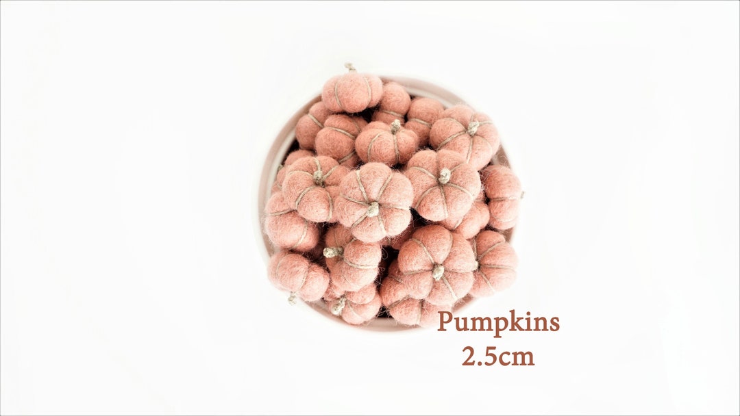 Felt Pumpkins Felt Beads Wool Pom Pom Pumpkins Wholesale Bulk Craft ...