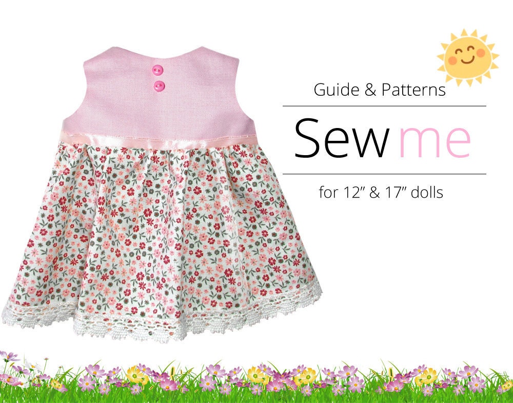 Doll Dress PDF Sewing Patterns for 12 & 17 - Etsy