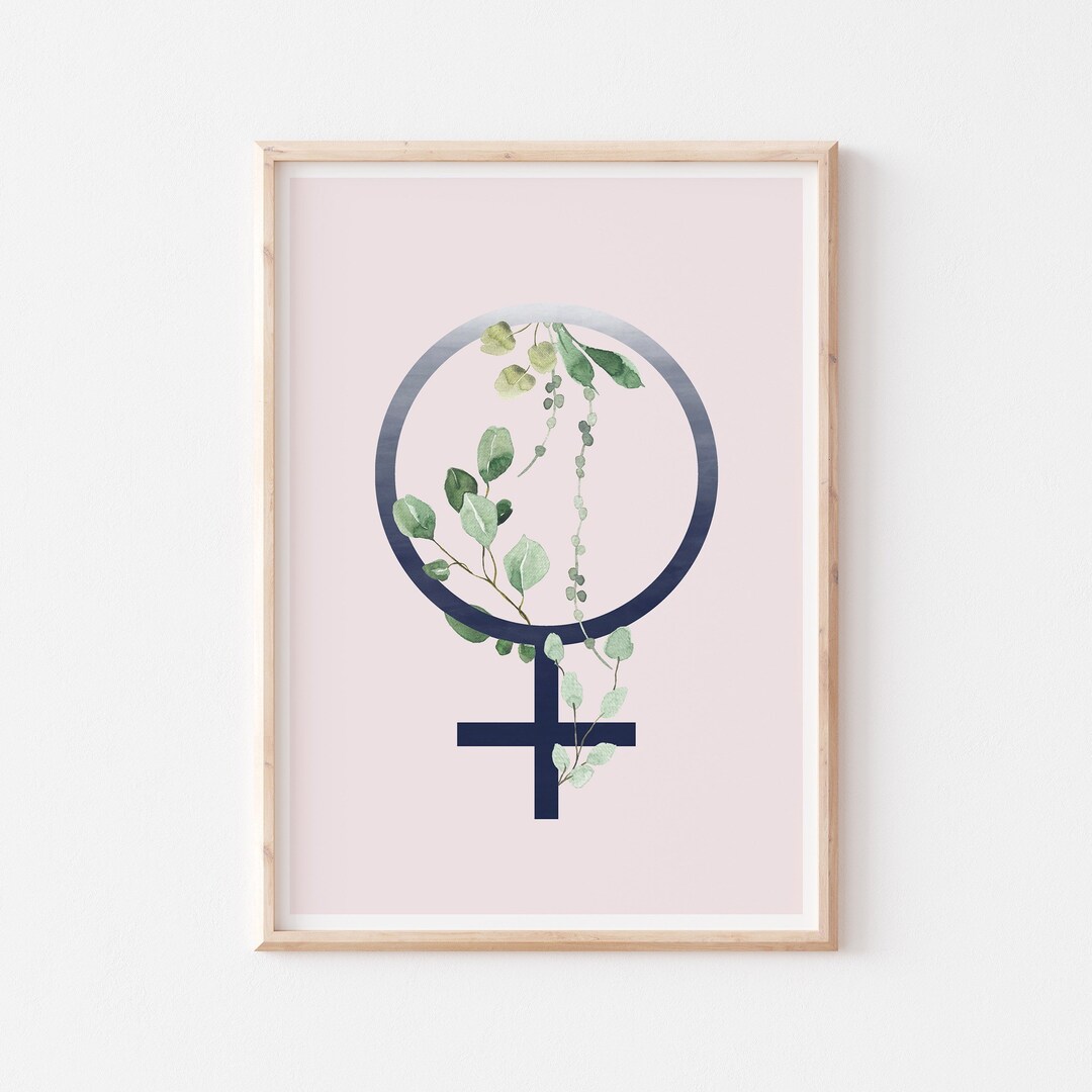 Female Symbol Print, Botanical Art, Feminist Art, Gender Art, Nature ...