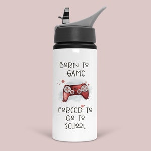 Personalised Gaming Flask, New School Drink Bottle, Personalised Bottle ...