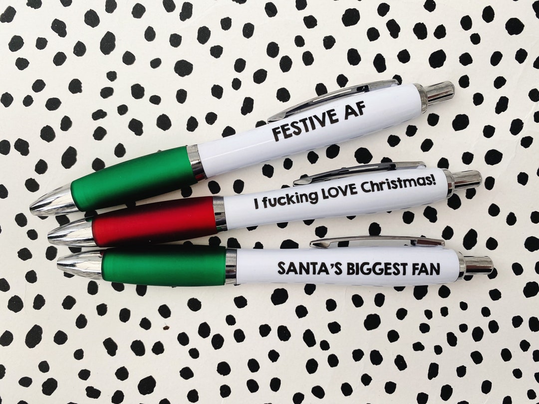 Shit Secret Santa Christmas Pens Xmas Planning Pens Festive - Etsy
