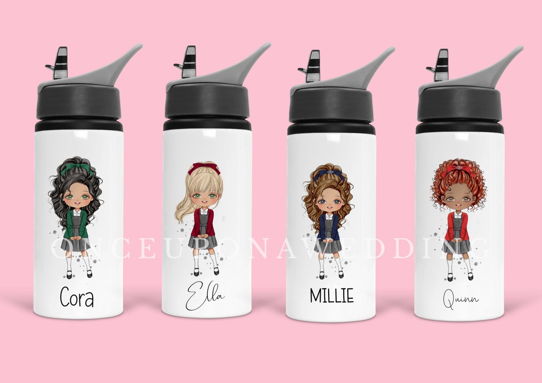 Back to School Bottle School Girl Drink Bottle Personalised - Etsy