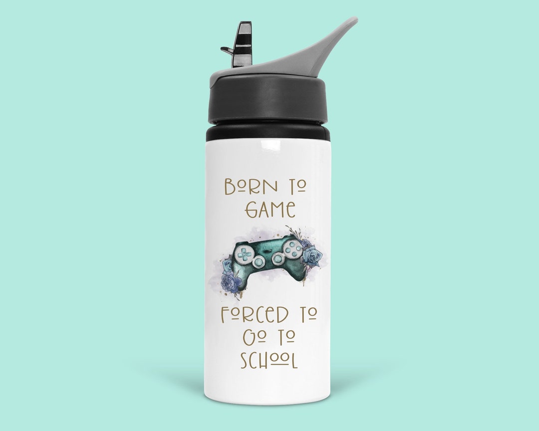 Personalised Gaming Flask, New School Drink Bottle, Personalised Bottle ...