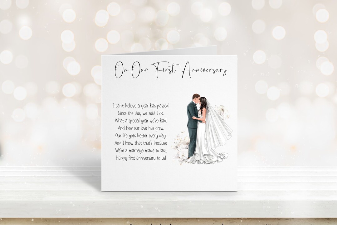 Our First Wedding Anniversary Card One Year Married - Etsy
