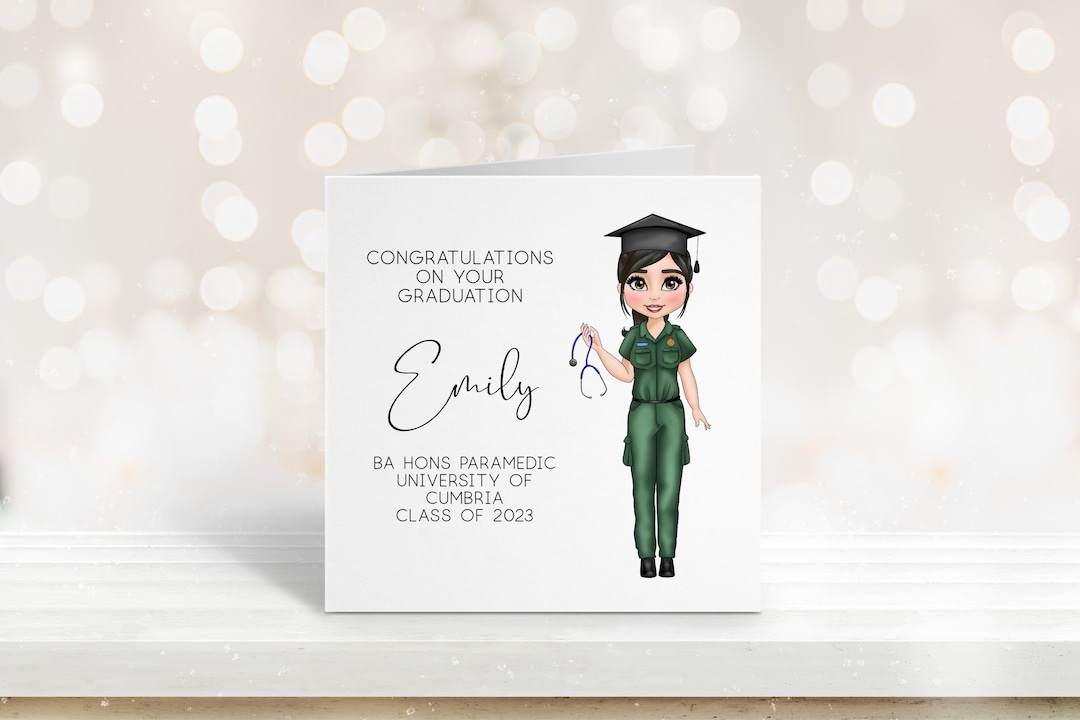 Paramedic Graduation Card, Emergency Services Graduation, Thank You ...