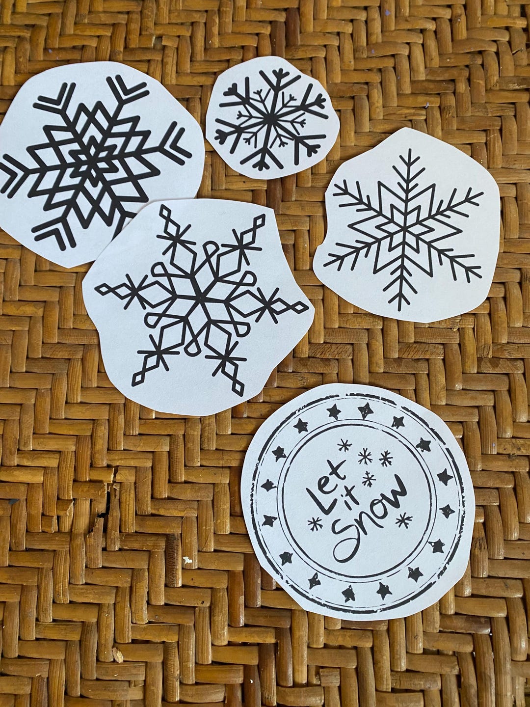 Snowflake Stick and Stitch Embroidery Patterns, Stick and Stitch Kit ...
