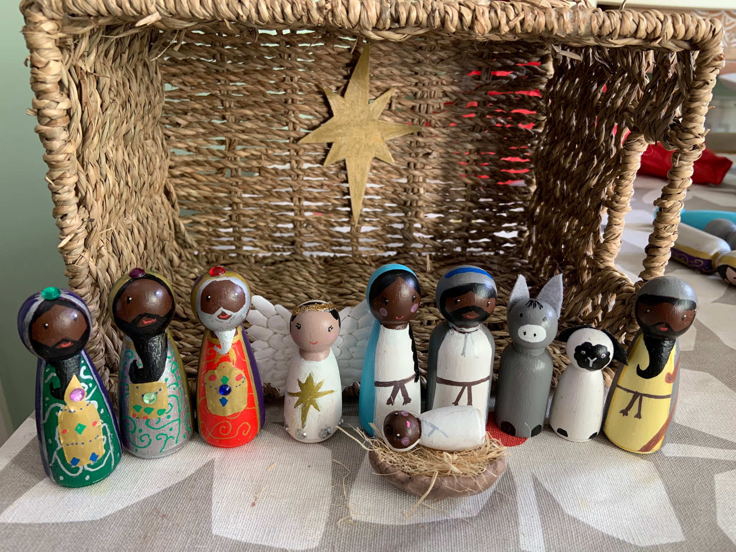 Multicultural Wooden Peg Doll Nativity Set. Diverse. Unique. - Etsy UK