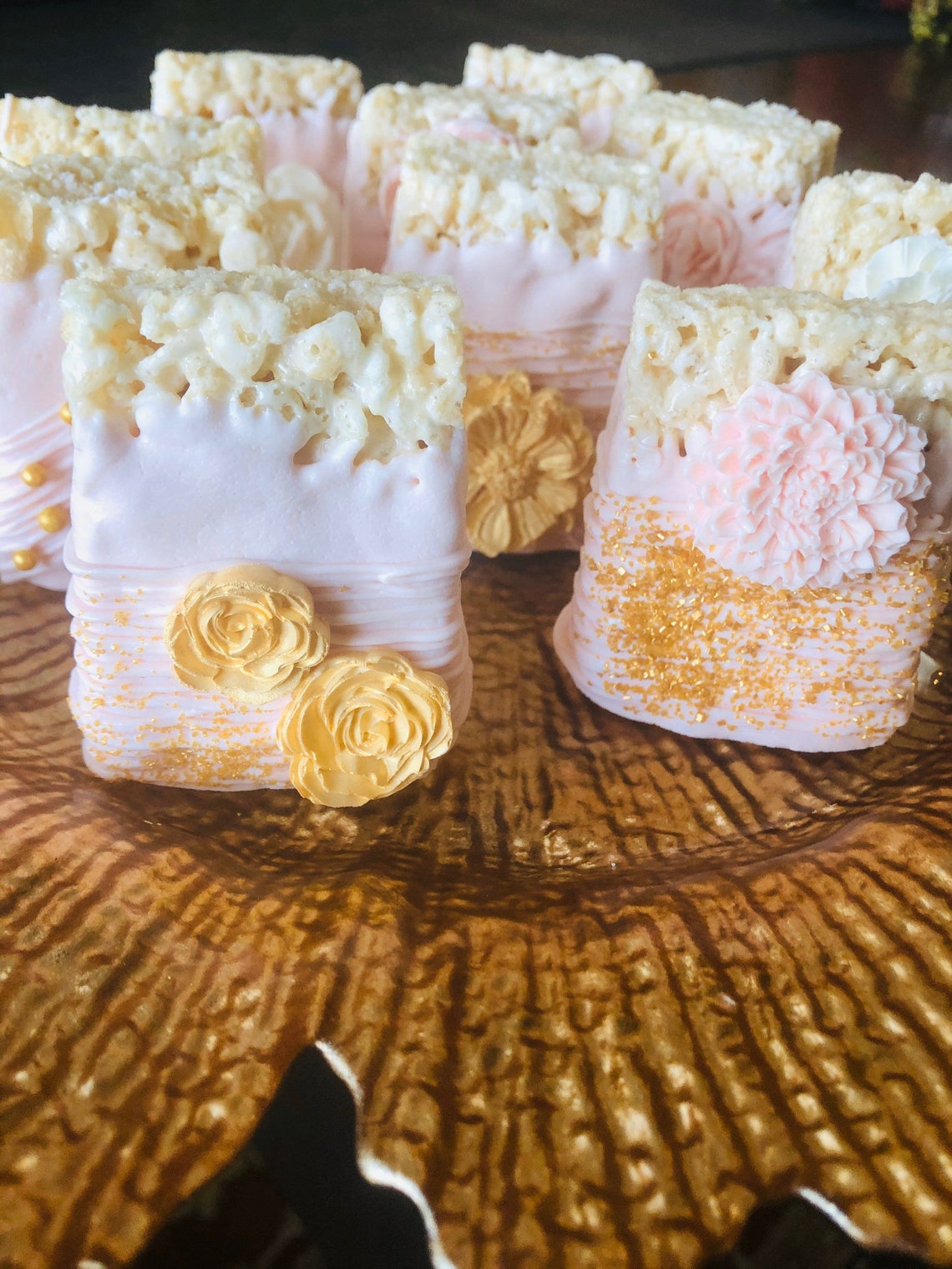 Pink/gold Rice Krispies Treats1 Doz/baby Shower/girl - Etsy