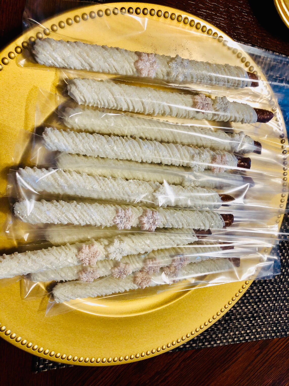 Pink & Silver Winter Wonderland Pretzel Rods 1 Doz/birthday | Etsy