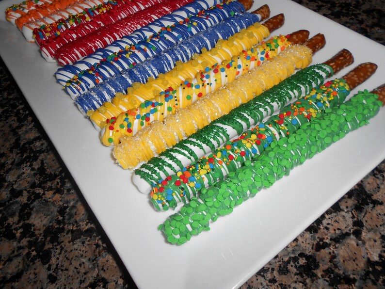 Crayola Colored Pretzel Rods1 DOZ/Kids Birthday/Boy's | Etsy