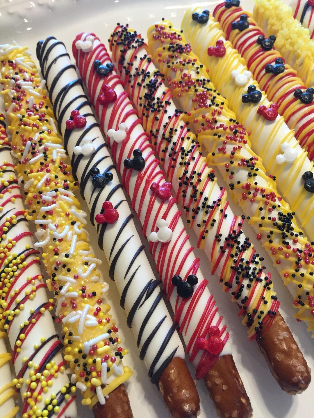 Mickey Mouse Inspired Chocolate Covered Pretzel Rods(1 Doz)/party ...