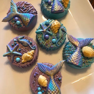 Purple/turquoise Mermaid Double Stuffed Oreo’s(1 Doz)/birthday Parties ...