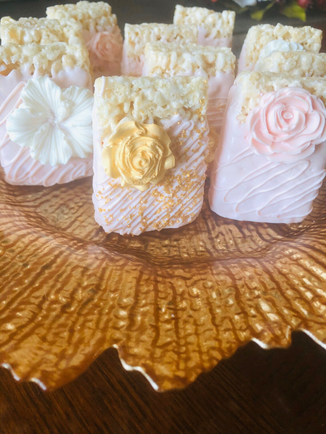 Pink/gold Rice Krispies Treats1 Doz/baby Shower/girl - Etsy