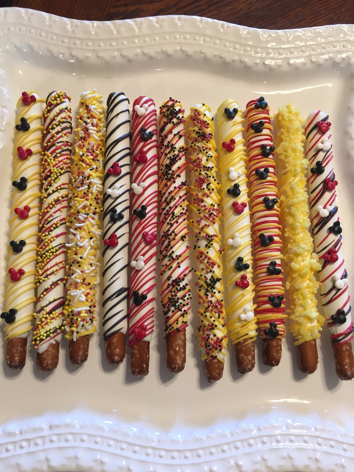 Mickey Mouse Inspired Chocolate Covered Pretzel Rods1 - Etsy