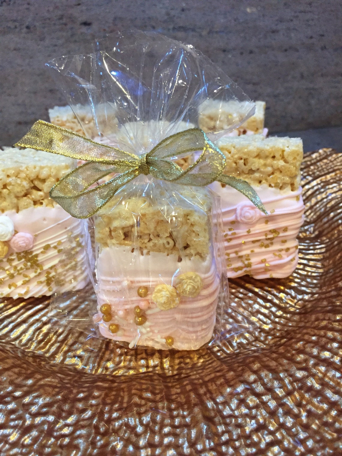 Pink/gold Rice Krispies Treats1 Doz/baby Shower/girl - Etsy
