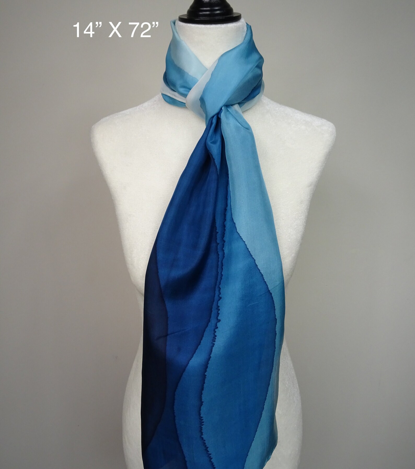 Teal Silk Scarf. Hand Painted Teal Ombre Silk Scarf. Teal - Etsy