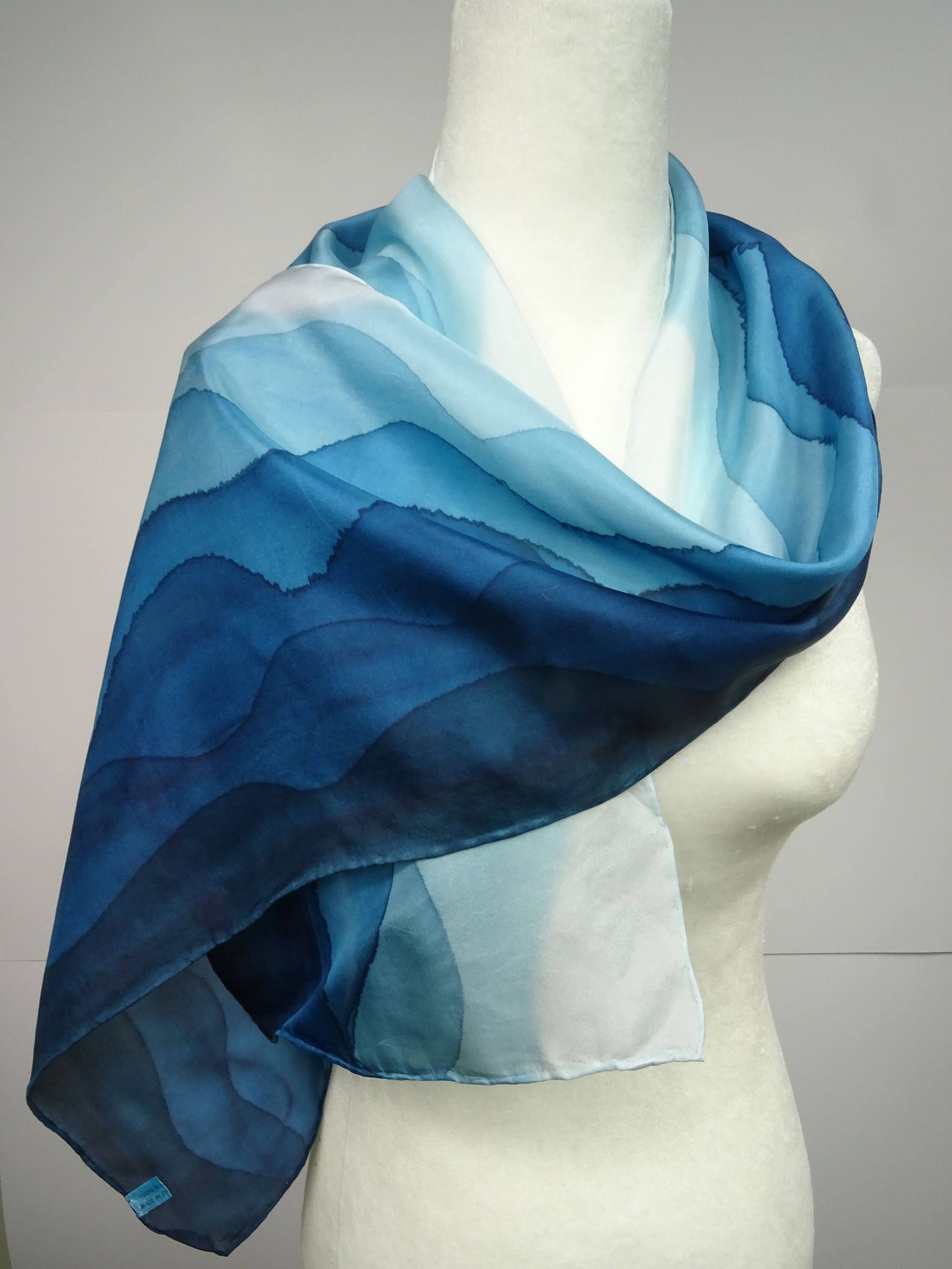 Teal Silk Scarf. Hand Painted Teal Ombre Silk Scarf. Teal - Etsy