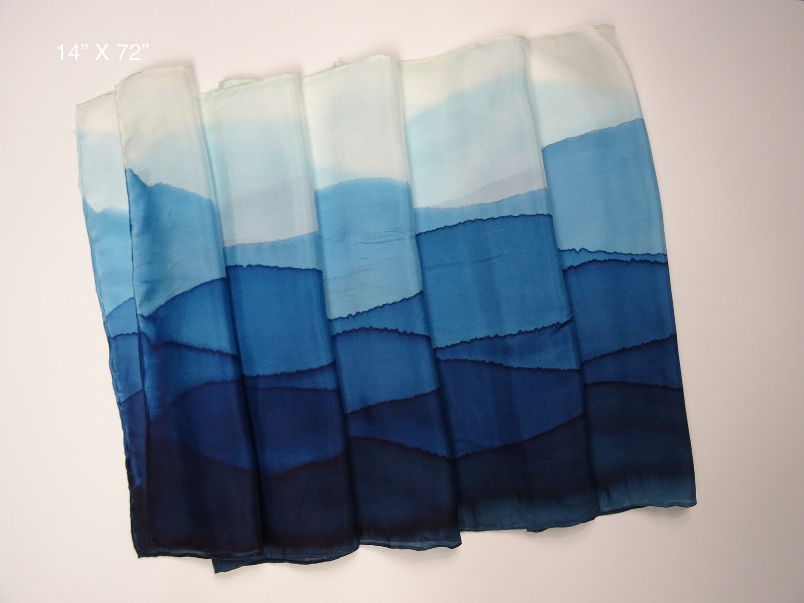 Teal Silk Scarf. Hand Painted Teal Ombre Silk Scarf. Teal - Etsy