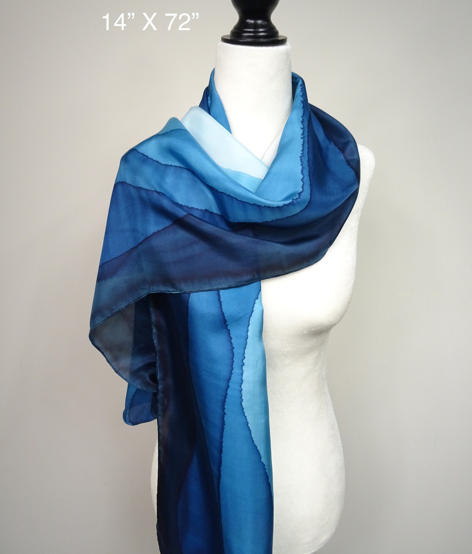 Teal Silk Scarf. Hand Painted Teal Ombre Silk Scarf. Teal - Etsy